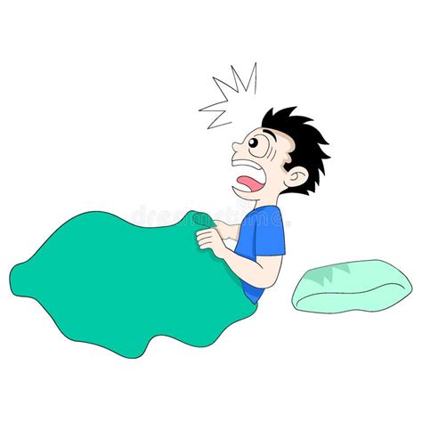 Boy Is Waking Up At Night Because Of A Bad Dream Stock Vector