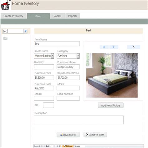 Free Home Inventory Database Template Inventory Database Templates Ms Access Templates