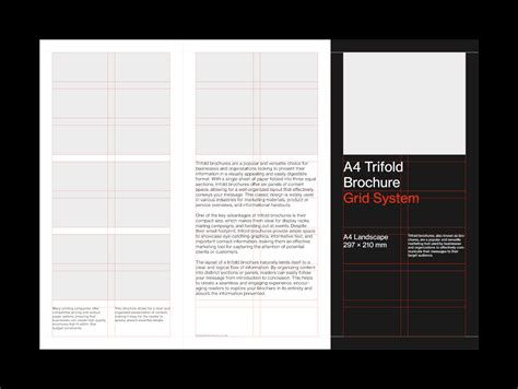 A4 Trifold Brochure Grid System For Indesign Behance