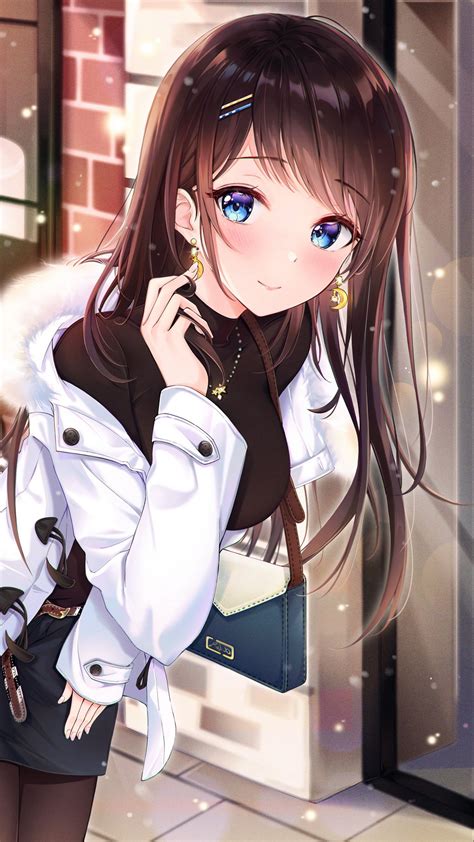 Anime Girl Smiling With Brown Hair