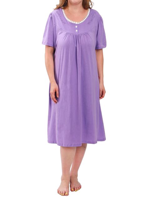 Feremo 100 Cotton Nightgowns Plus Size Womens Nightshirts With