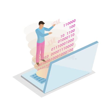 Programming Isometric Concept Stock Vector Illustration Of Element