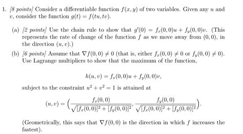 solved [8 points] consider a differentiable function f x y