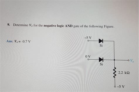Solved Determine V For The Negative Logic AND Gate Of Chegg