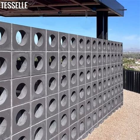 Coterie Coal 114 Cement Breeze Block Modern Concrete Block Designs
