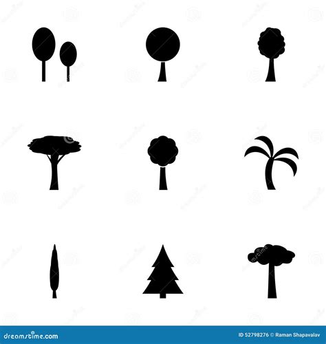 Vector Trees Icon Set Stock Vector Illustration Of Forest