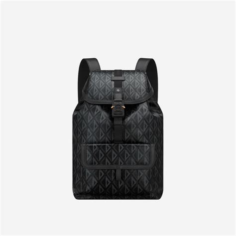 디올 힛 더 로드 백팩 블랙 Cd 다이아몬드 캔버스 스무스 카프스킨 Dior Kream