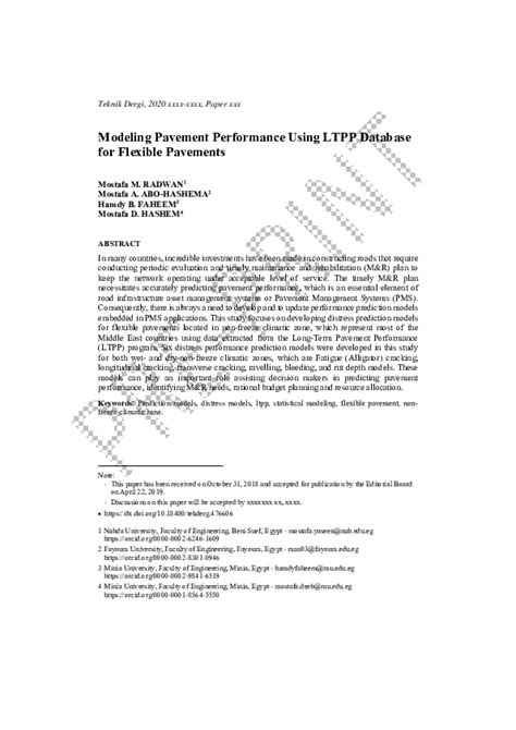 pdf modeling pavement performance based on ltpp database for flexible
