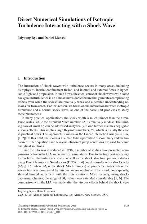 Pdf Direct Numerical Simulations Of Isotropic Turbulence Interacting