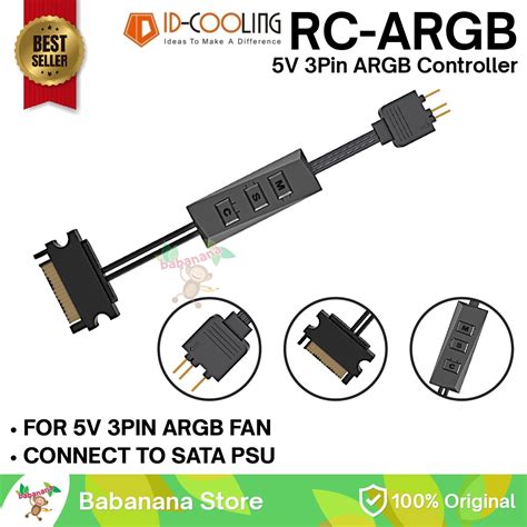 Jual ID COOLING RC ARGB 3PIN 5V CONTROLLER SATA 3 PIN 5 V LED ADAPTER CABLE Shopee Indonesia