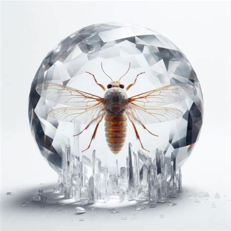 A Cockroach Is In A Bubble With Ice On It Premium Ai Generated Image