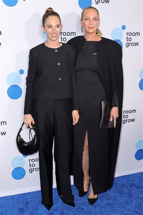 Uma Thurman And Maya Hawke Match In All Black At Room To Grow Gala Us