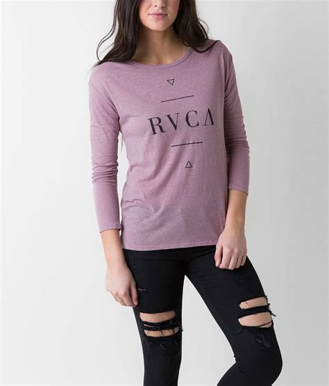 Rvca Mini Malistic T Shirt Womens T Shirts In Lilac Smoke Buckle
