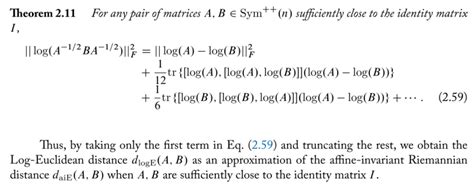 Dgdifferential Geometry How To Formally Connect The Log Euclidean