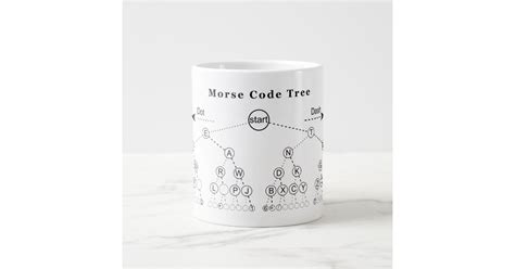 Caneca De Café Grande Diagrama De Árvore De Código Morse Zazzle Brasil