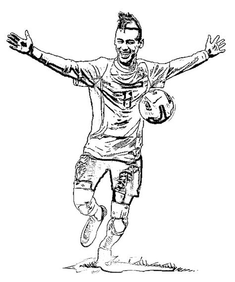 Pinto Dibujos Dibujo De Neymar Para Colorear