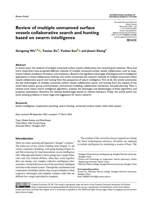 Pdf Review Of Multiple Unmanned Surface Vessels Collaborative Search And Hunting Based On