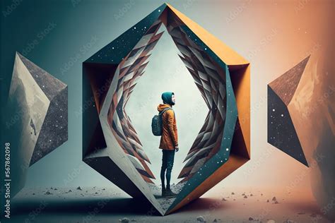 Person In Euclidean Space Concept Of Euclidean Geometry And Cartesian Coordinates Created With