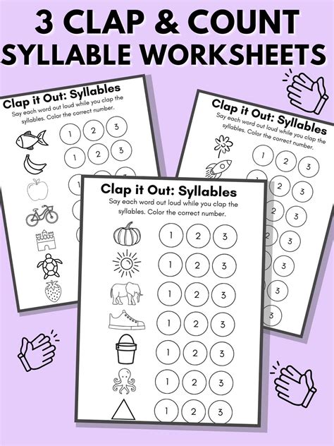 Syllable Activities For Kindergarten