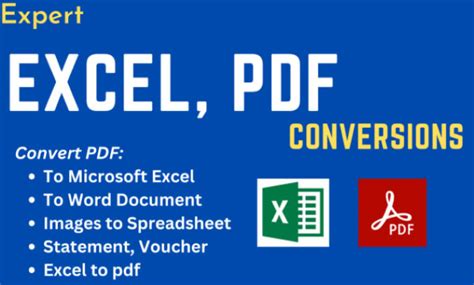 Convert Pdf To Excel Excel To Pdf And I Will Convert Many More Files