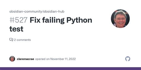 Fix Failing Python Test Issue Obsidian Community Obsidian Hub GitHub
