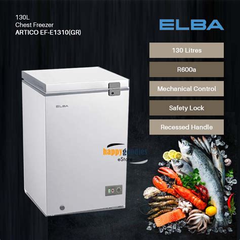Elba 130L Chest Freezer ARTICO EF E1310 GR Shopee Malaysia