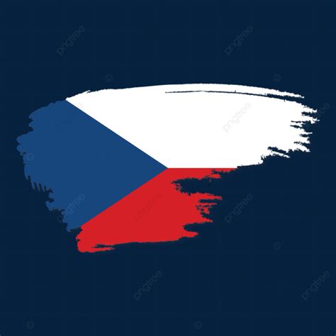 Czech Republic Flag In Brush Stroke Free Vector Czech Republic Czech