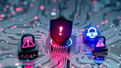 Cyber Security Warning Sign Lock Circuit Board Premium Ai Generated Image