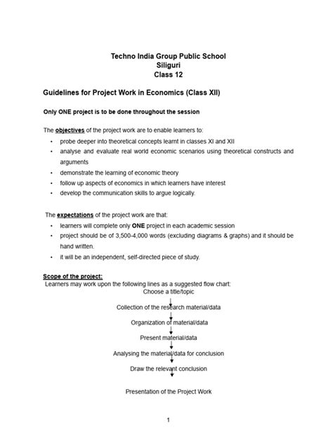 Economics Project Work Pdf Learning Economics