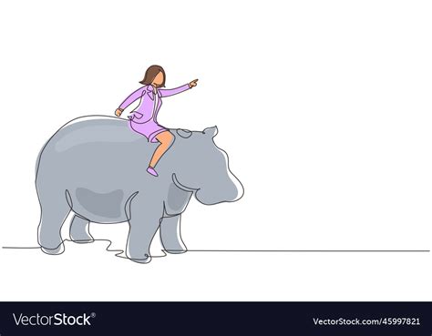 Single Continuous Line Drawing Businesswoman Vector Image