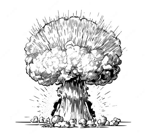 Premium Vector Nuclear Explosion Disaster Hand Drawn Sketch Vector
