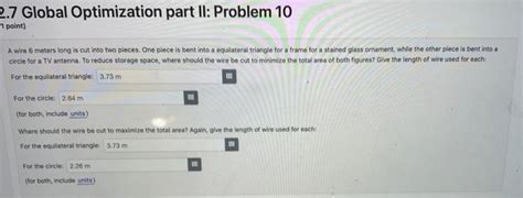 solved 7 global optimization part ii problem 10 1 point a
