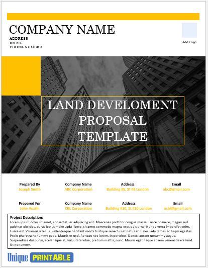 Land Development Proposal Template 04 Free Unique Printable Templates