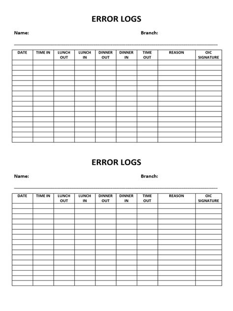 error logs pdf