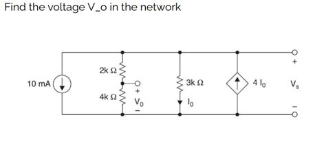 Solved Find The Voltage V In The Network Chegg Com