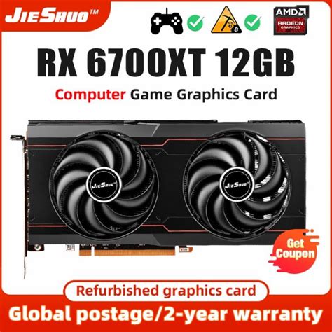 1 Jieshuo การ์ดจอ Amd Radeon 6700xt Rx6700xt Gpu 12gb การ์ดแสดงผลวิดีโอการ์ดจอคอมพิวเตอร์ตั้ง