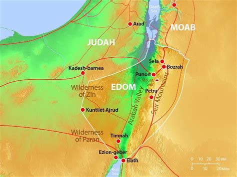 Free Maps Of The Land Of Edom In The Old Testament Era Bible Overview