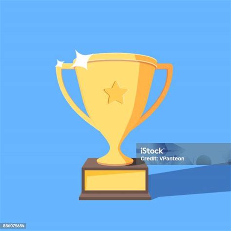 트로피 컵입니다 위너스 컵 승리 또는 성과 대 한입니다 벡터 평면 그림입니다 1위에 대한 스톡 벡터 아트 및 기타 이미지 1위 2 위 상 종류 3위 Istock