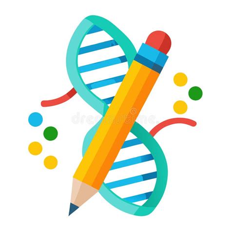 Dna Sequencing Concept Pencil Overlayed With A Double Helix And