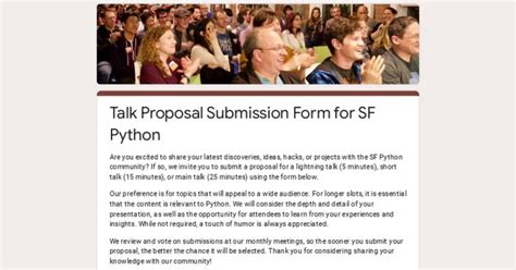 James Abel On Linkedin Talk Proposal Submission Form For Sf Python
