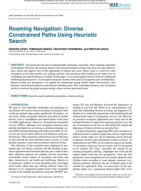 Pdf Roaming Navigation Diverse Constrained Paths Using Heuristic Search