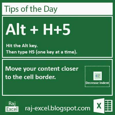 Raj Excel Tips Of The Day Microsoft Excel Short Cut Keys A In Microsoft Excel