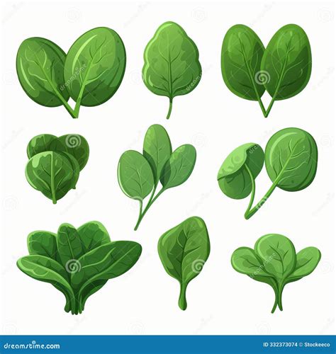 Minimalistic Spinach Vector Svg Animation Asset Collection Stock