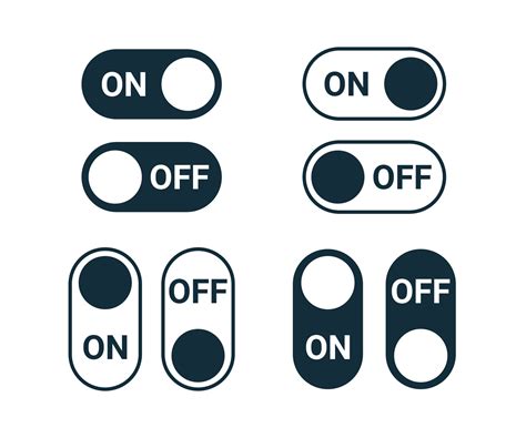 On Off Switch Slide Button Icon Toggle Control Graphic Touch Navigation Interface Vector Sign