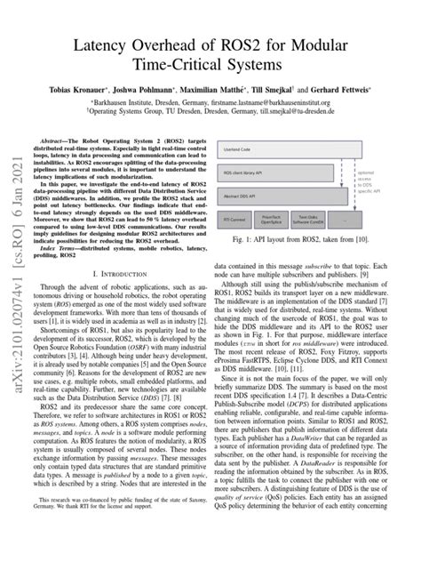 Latency Overhead Of Ros2 For Modular Time Critical Pdf Computing