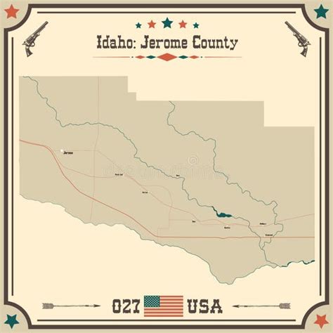 Large And Accurate Map Of Jerome County Idaho Usa Stock Vector