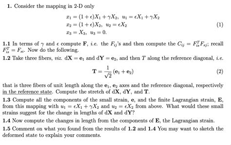 Solved Consider The Mapping In 2 D Only Chegg Com
