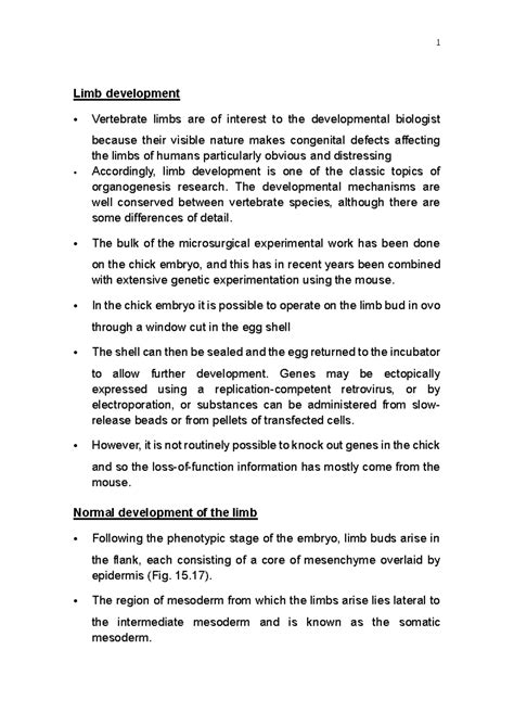 Development Of Mesodermal Organ 3 2023 11 06 Limb Development Vertebrate Limbs Are Of