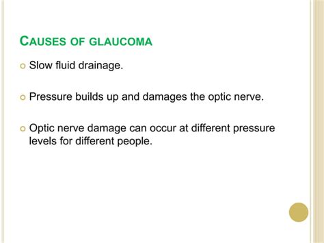 Glaucoma Types Pathogenesis Diagnosis And Treatment Pptx