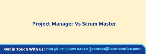 Project Manager Vs Scrum Master Learnovative